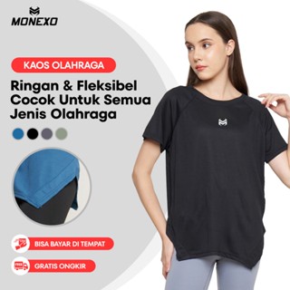 Jual Monexo - Baju Kaos Olahraga Training Lengan Pendek Wanita Jersey Lari Running Gym Fitness ...