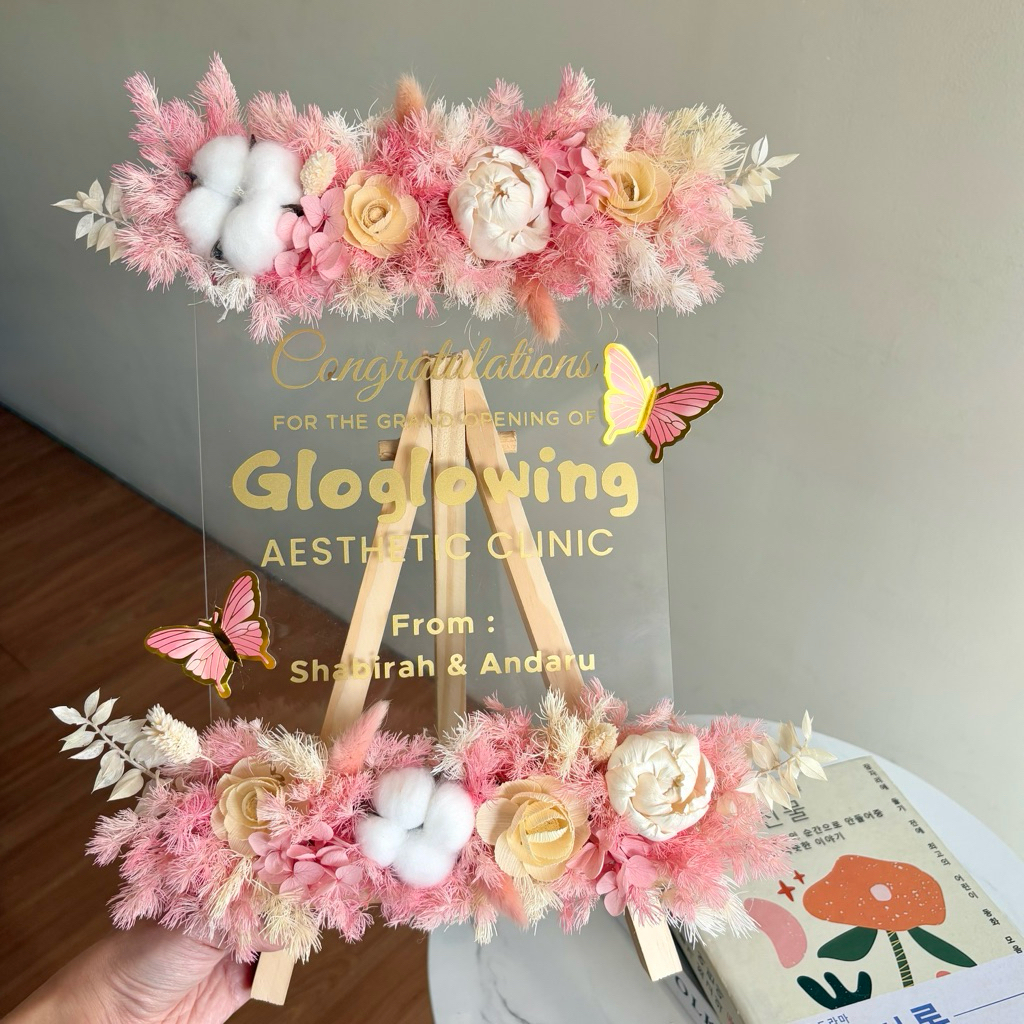 Jual [READY] Hadiah grand opening toko papan bunga akrilik mini ...