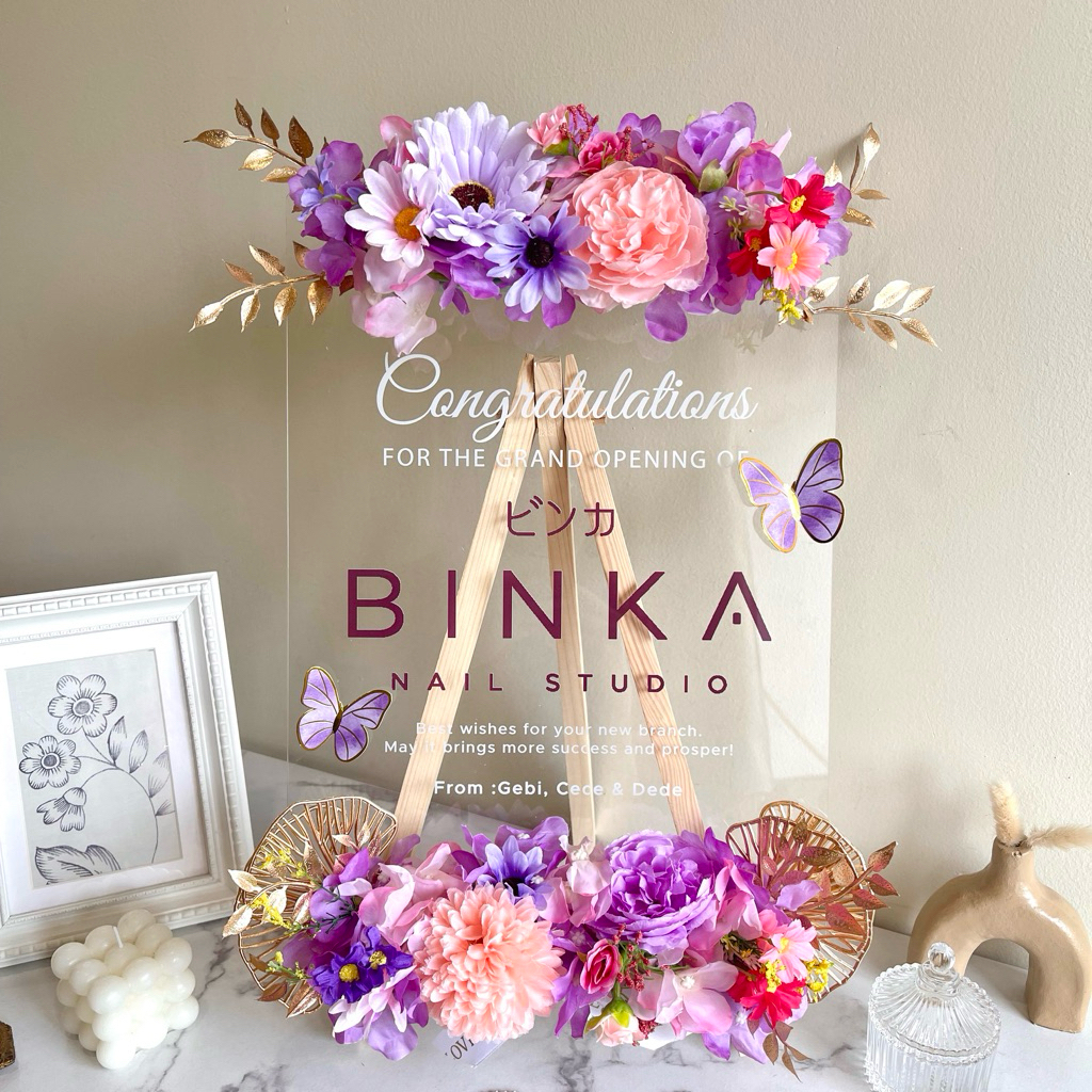 Jual [READY] Papan bunga acrylic flower gift akrilik meja ucapan ...