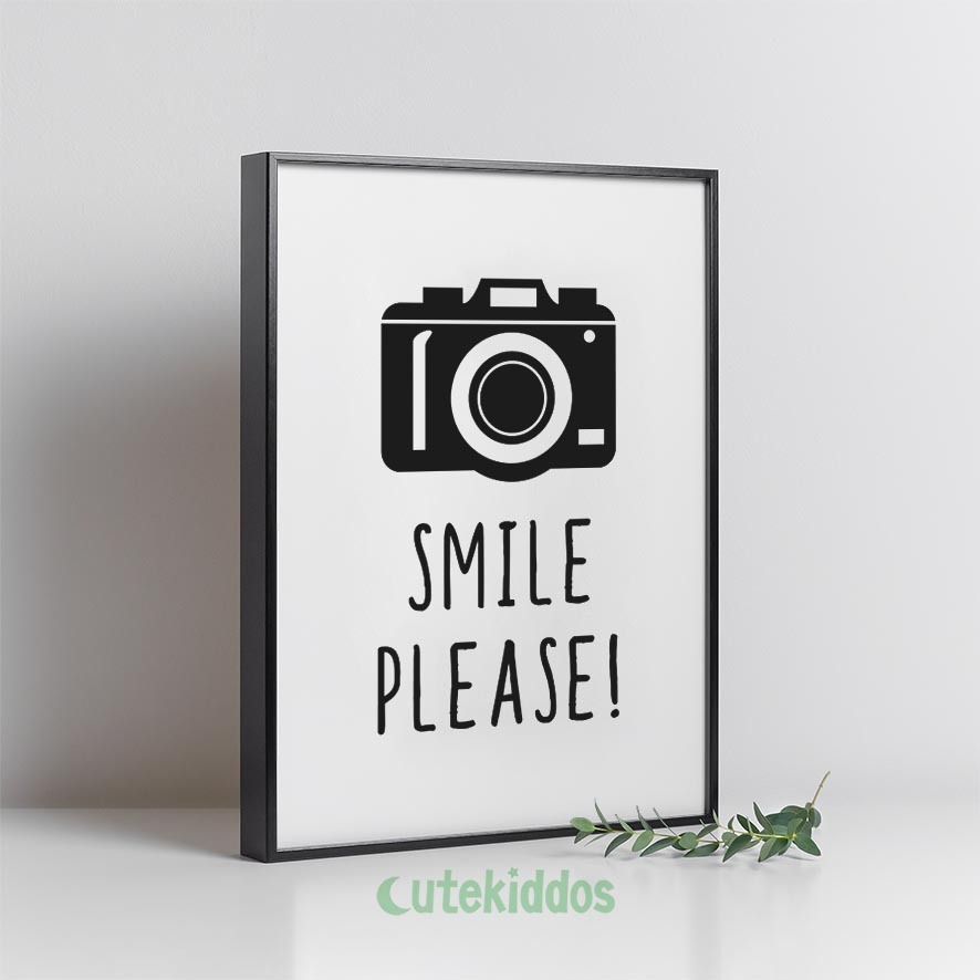 Jual Poster Lucu Inspiratif / Camera : Smile Please! / Hiasan Dinding ...