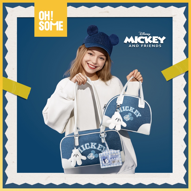 Jual [OHSOME x Disney] - Egradable Mickey Mouse Denim Bowling Crossbody ...