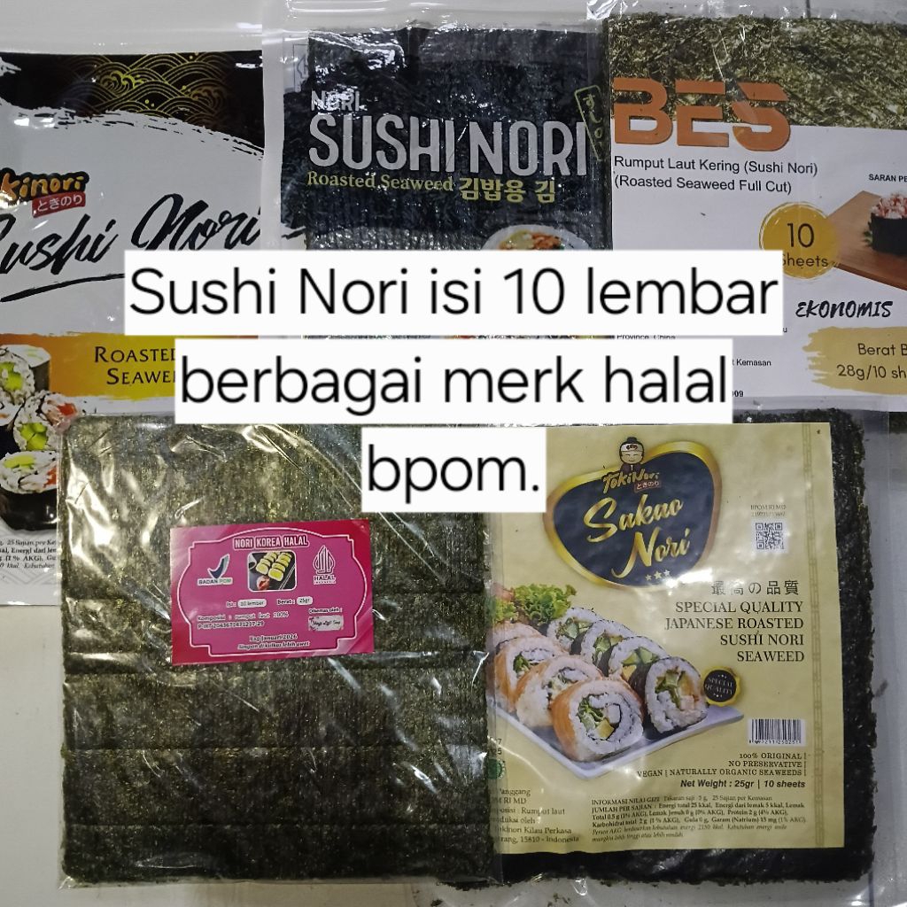 Jual | BEST SELLER | Sushi Nori isi 10 lembar bahan sushi kulit kimbap ...