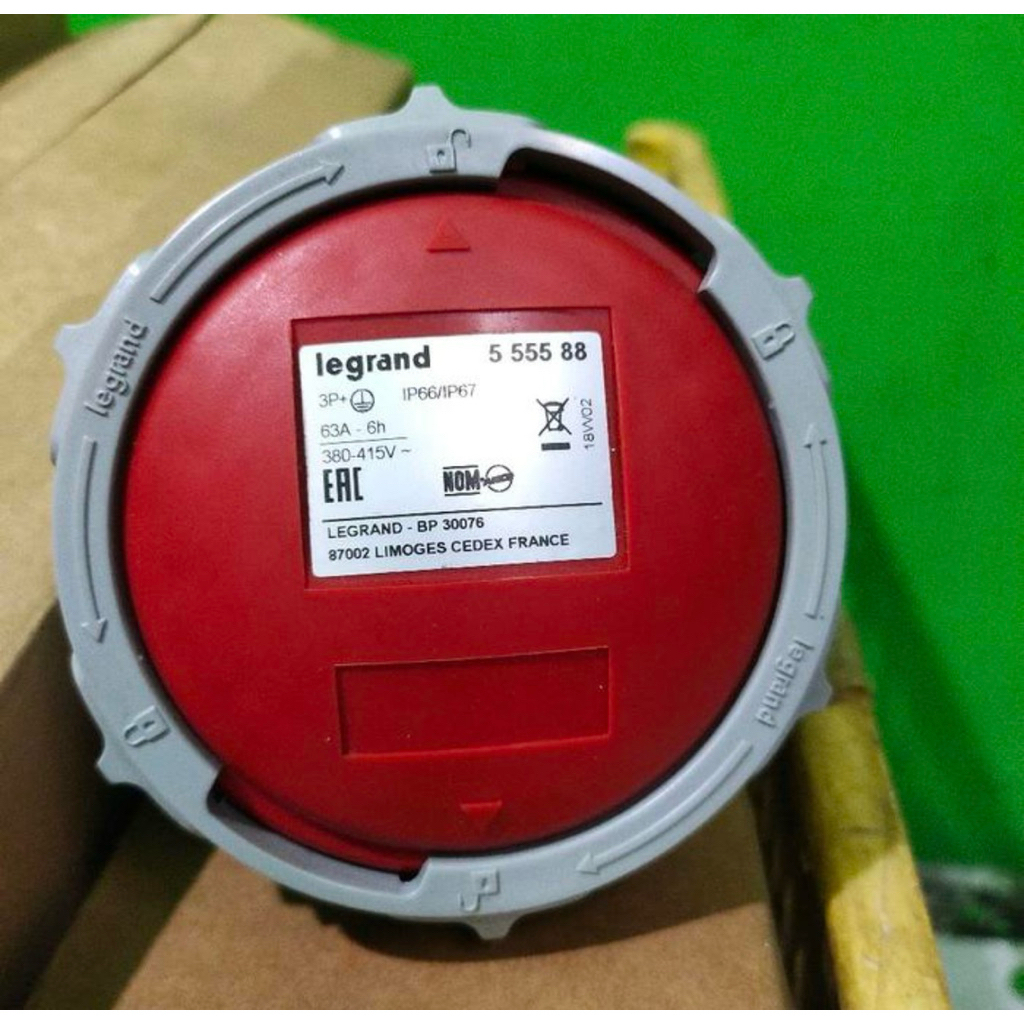 Jual SOCKET FEMALE PANEL LEGRAND 4PIN 63A 555588 IP67 ORIGINAL ASLI ...