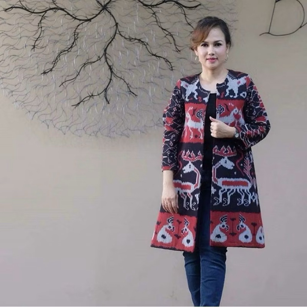 Jual long outer batik wanita tenun sumba original | Shopee Indonesia