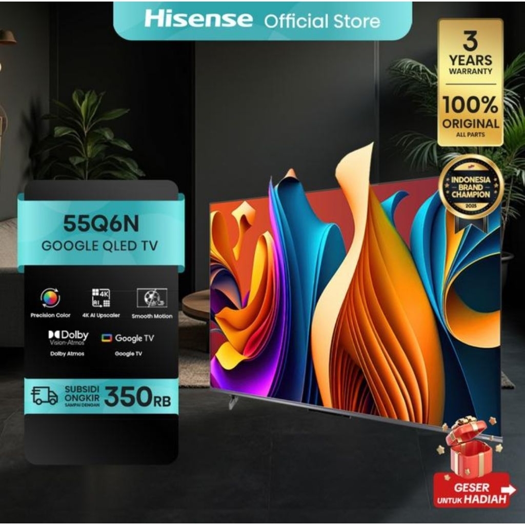 Jual HISENSE QLED SMART TV GOOGLE (BISA KARAOKE) 55" 4K HDR QUANTUM DOT ...