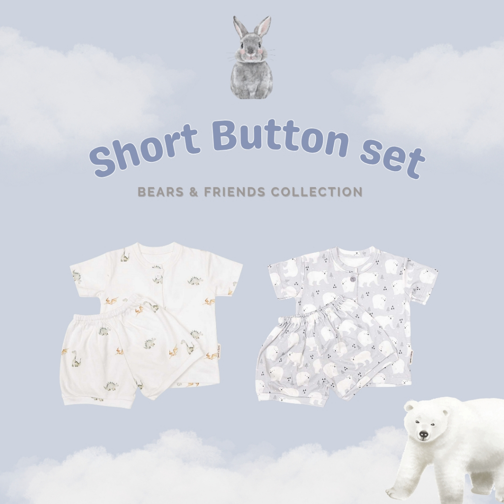 Jual Carrol n Barrol Short Button Set Bear n Friends Collections ...