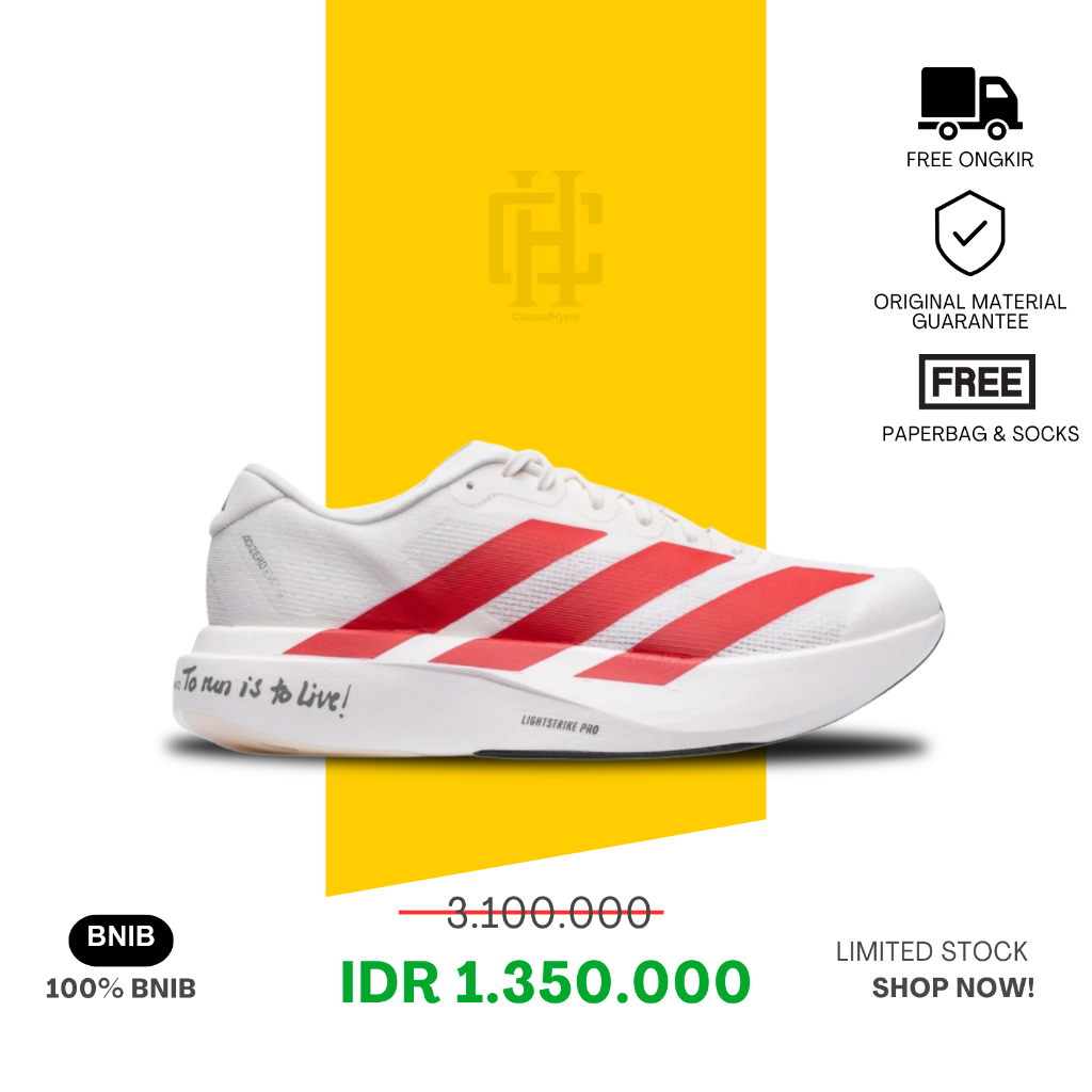 Jual Sepatu Adizero Evo SL Off White Better Scarlet 100% BNIB Authentic ...