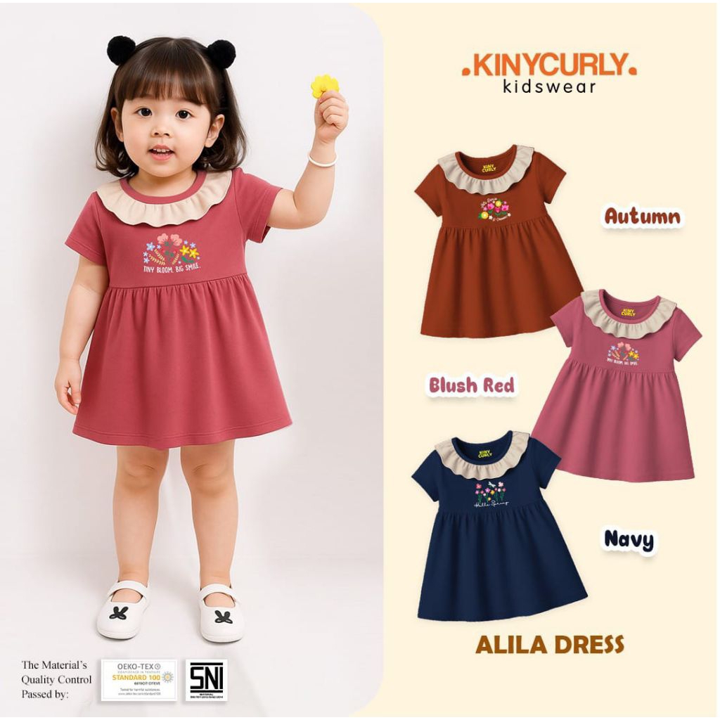 Jual Dress baby anak Alila by Kiny Curly katun combed SNI estimasi 6 ...
