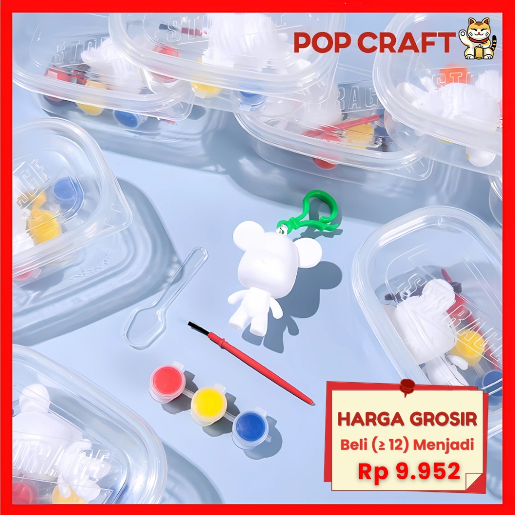 Jual PC Patung Melukis Drawing DIY Cat Warna Bear Paint Gypsum Set ...