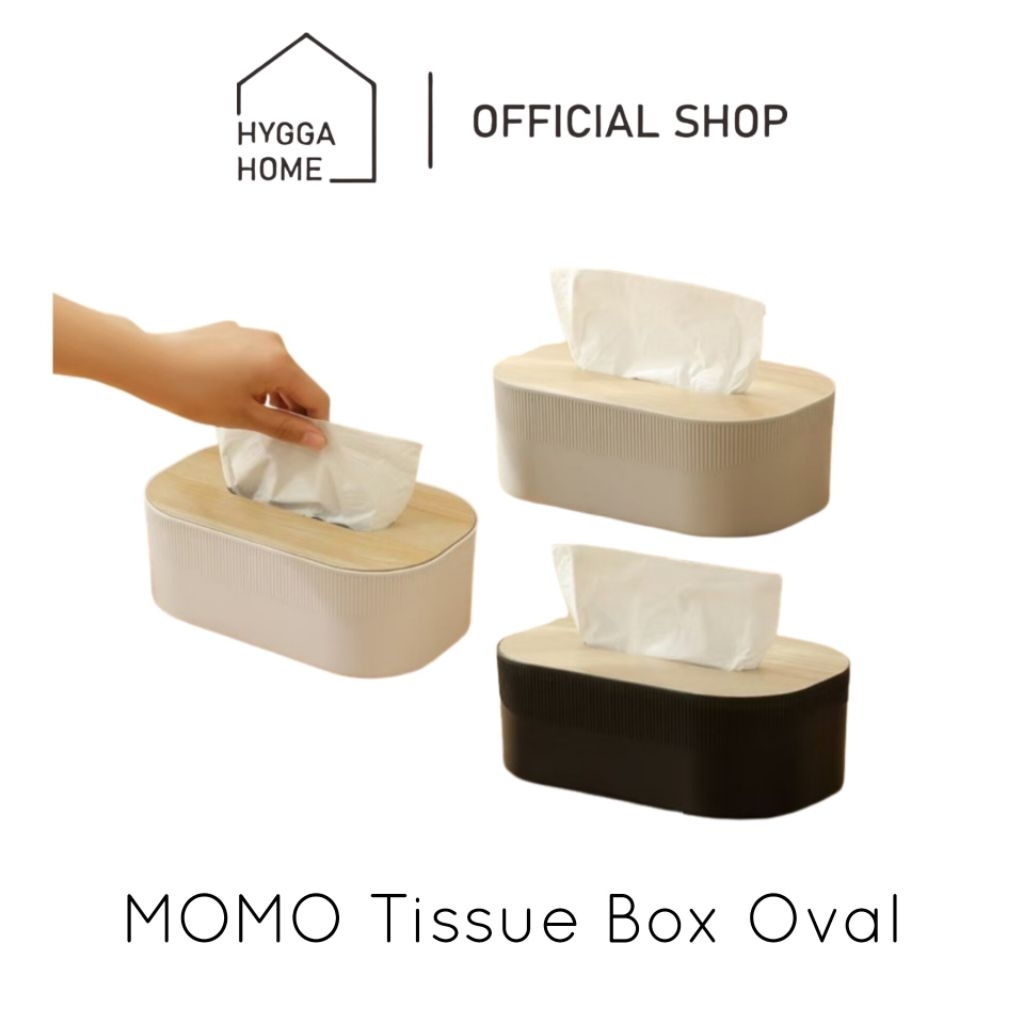 Jual Hygga Home MOMO Tissue Box Oval Kotak Tisu Kayu Minimalis Desain ...