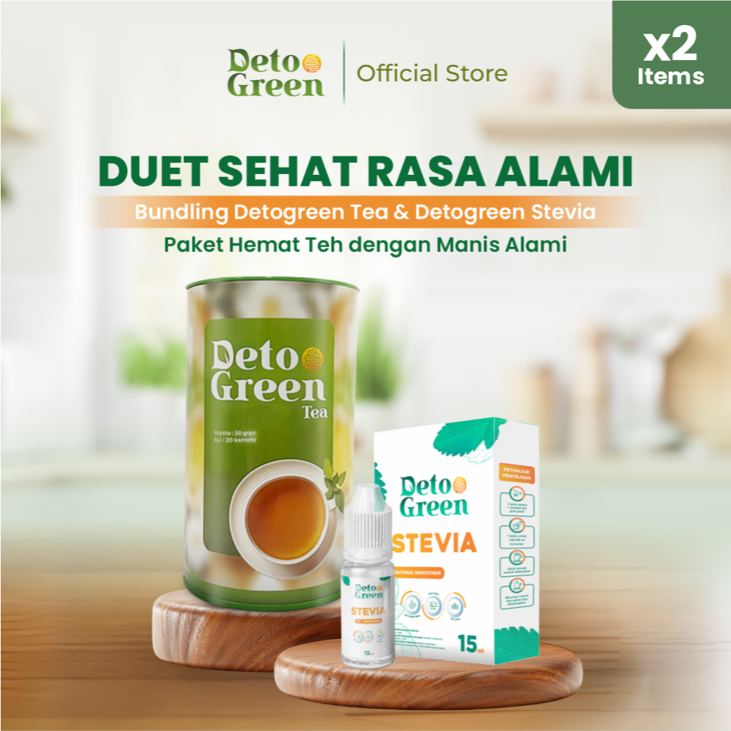 Jual DETOGREEN Teh dan Stevia Bundling Hemat Detoks Alami Tanpa Kalori ...