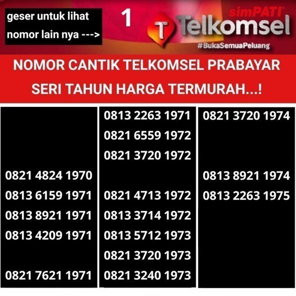 Jual telkomsel SIMPATI 4G lte seri tahun kartu perdana nomer cantik ...