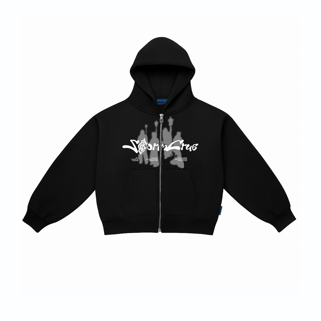 Jual BENZII CLUB - Zipper YKK Hoodie Boxy 330GSM Storm Black | Shopee ...