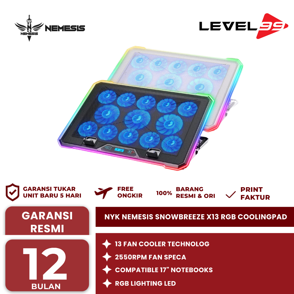 Jual Nyk Nemesis Snowbreeze X13 Rgb Coolingpad | Shopee Indonesia
