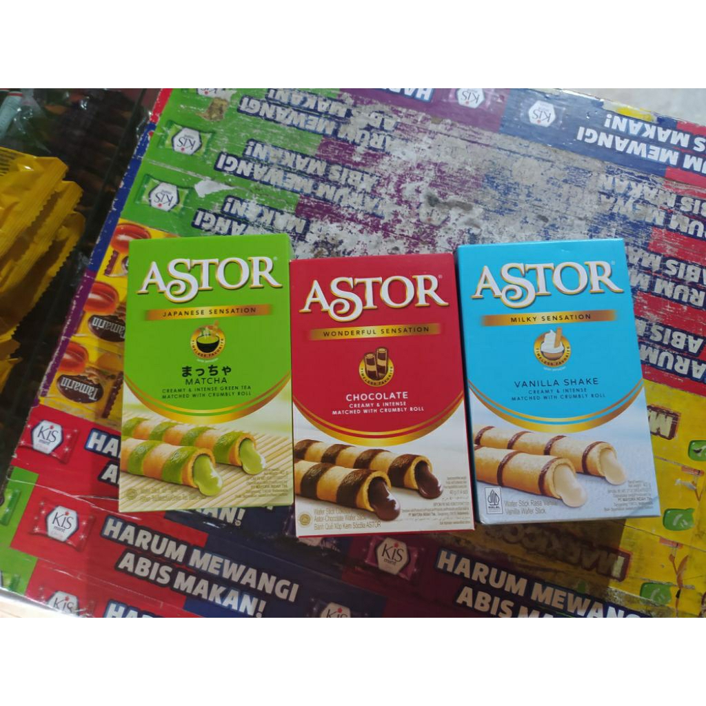 Jual Astor wafer stick box 40gr cokelat matcha vanila | Shopee Indonesia