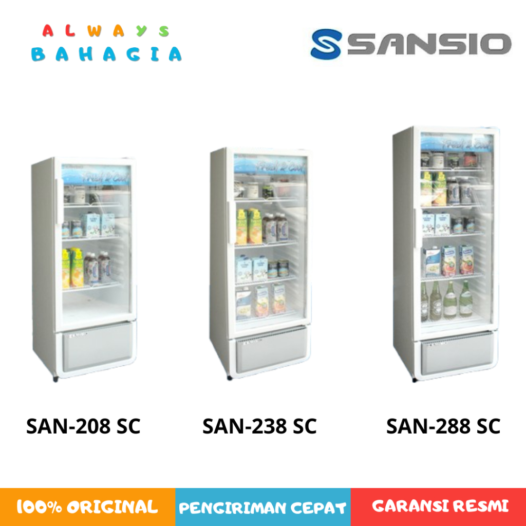 Jual Sansio SAN-288SC Showcase Pendingin No frost Kapasitas 288 Liter ...