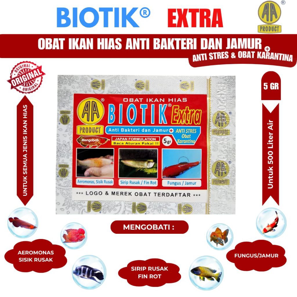 Jual Obat Ikan Biotik Extra 5gram Anti jamur Anti Stress | Shopee Indonesia