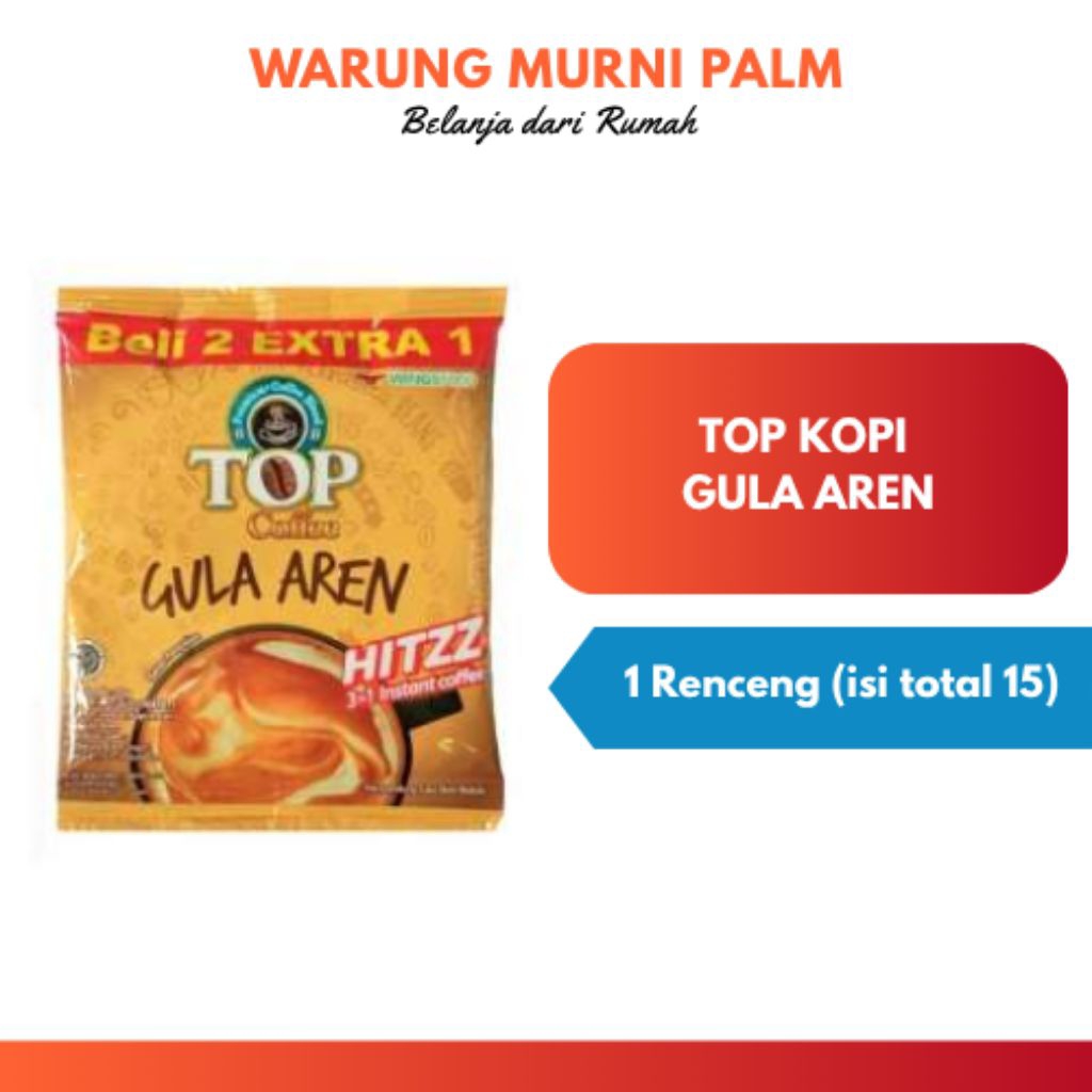Jual (1 renceng) KOPI TOP GULA AREN isi total 15 sachet | Shopee Indonesia