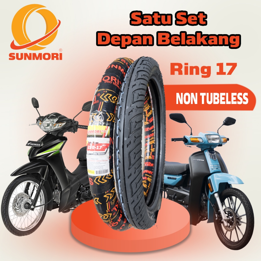Jual SUNMORI Ban Motor Bebek Ring 17 Depan Belakang NonTubeless 250-17 ...
