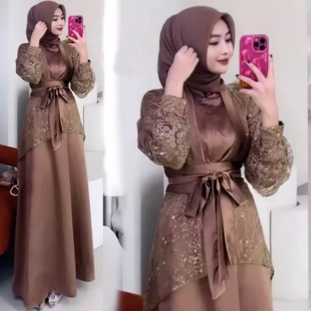 Jual Fuji Dress satu Set Inner Outer Kimono Queenbee Fashion Gamis ...