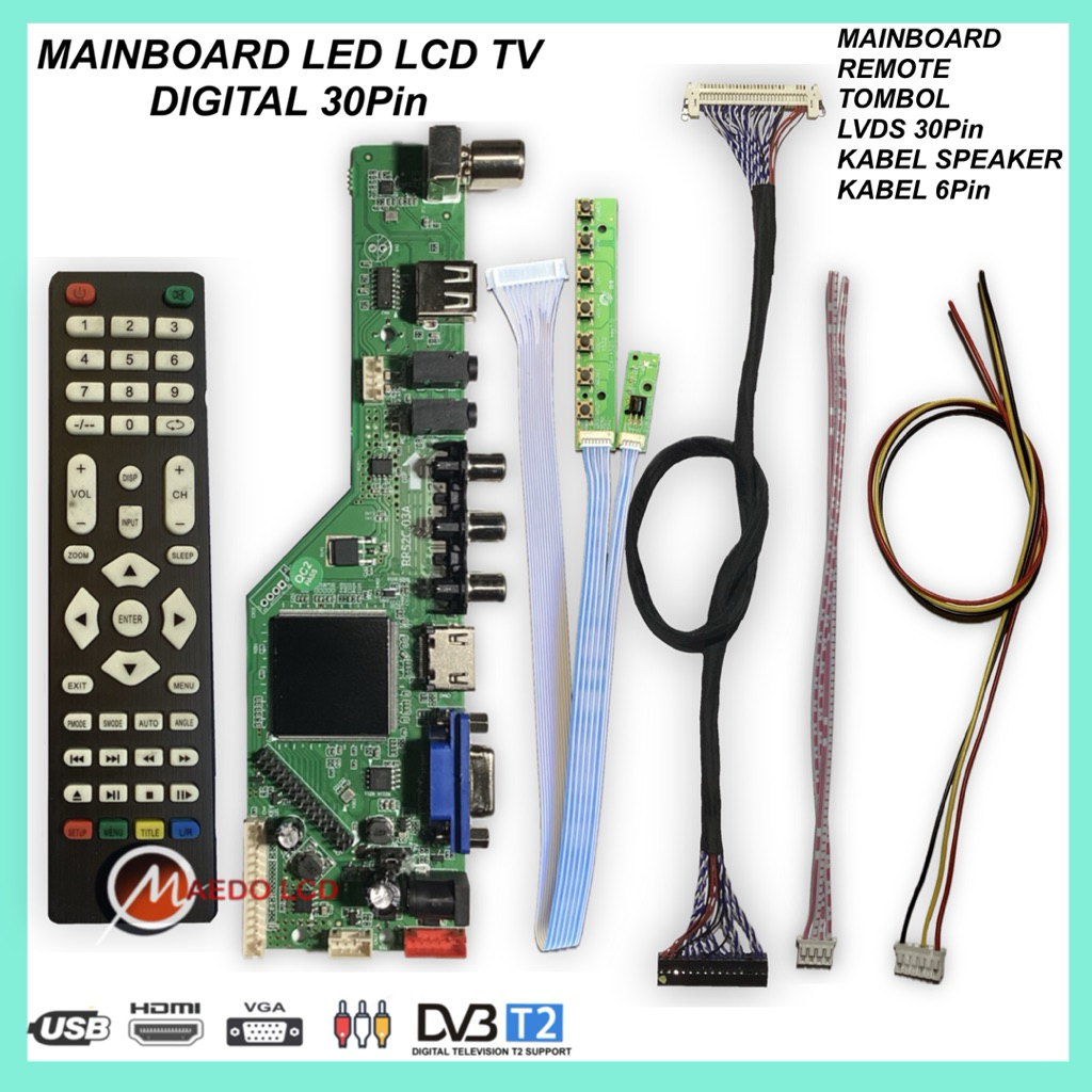 Jual Universal LCD LED TV Board DIGITAL DVBT2 / Mainboard Universal TV ...