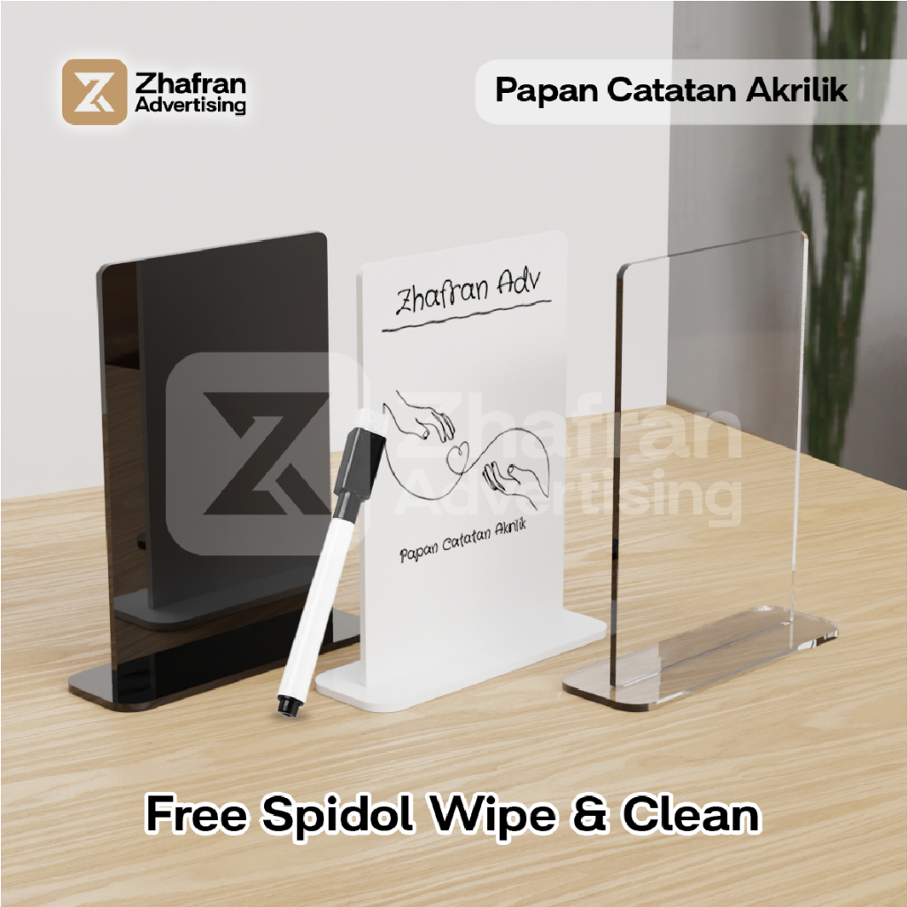 Jual Papan Catatan Akrilik Free Spidol Wipe Clean Papan Tulis Mini ...