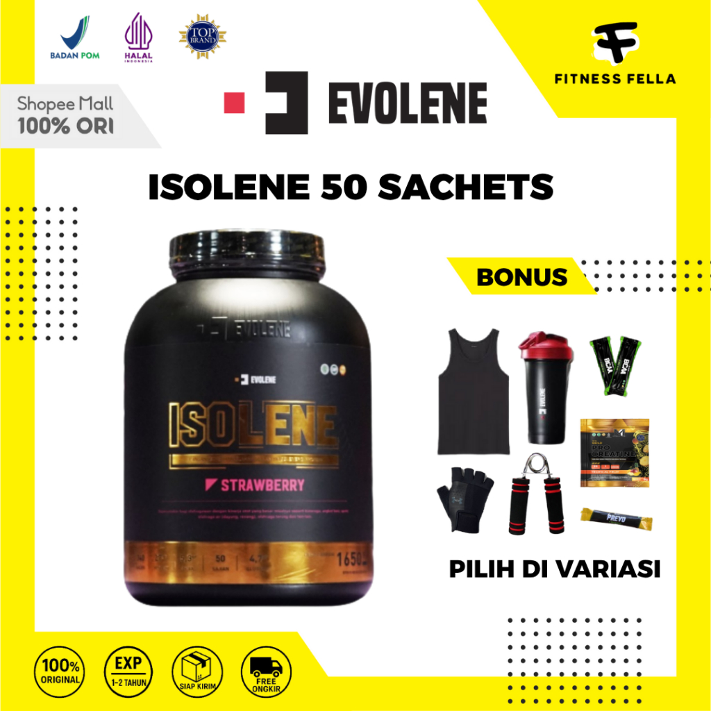 Jual Evolene Isolene 50 Sachets Suplemen Fitness 100% Whey Protein ...