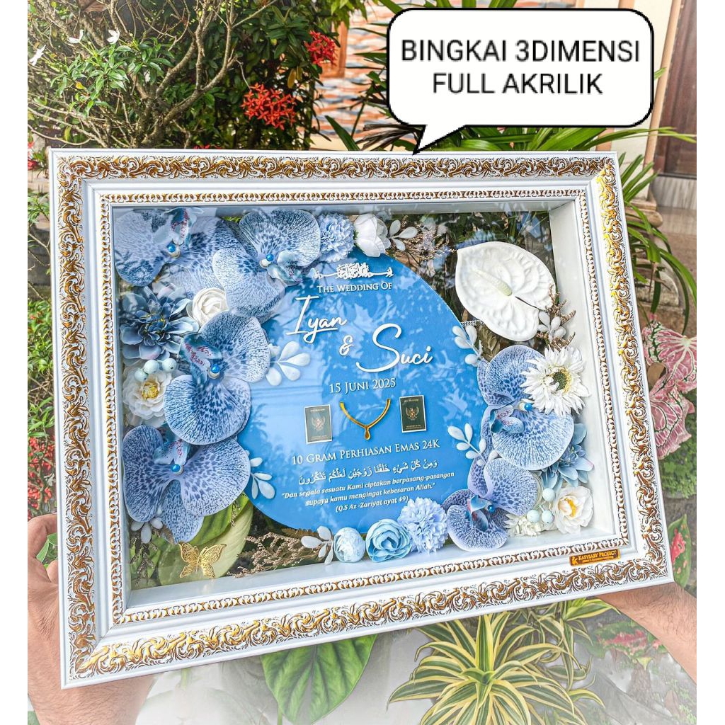 Jual BINGKAI 3DIMENSI FULL AKRILIK BOX MAHAR AKRILIK BINGKAI MAHAR ...