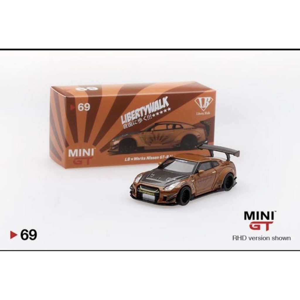 Jual Mini GT 069 Nissan GTR R35 LBWK Metalic Brown | Shopee Indonesia