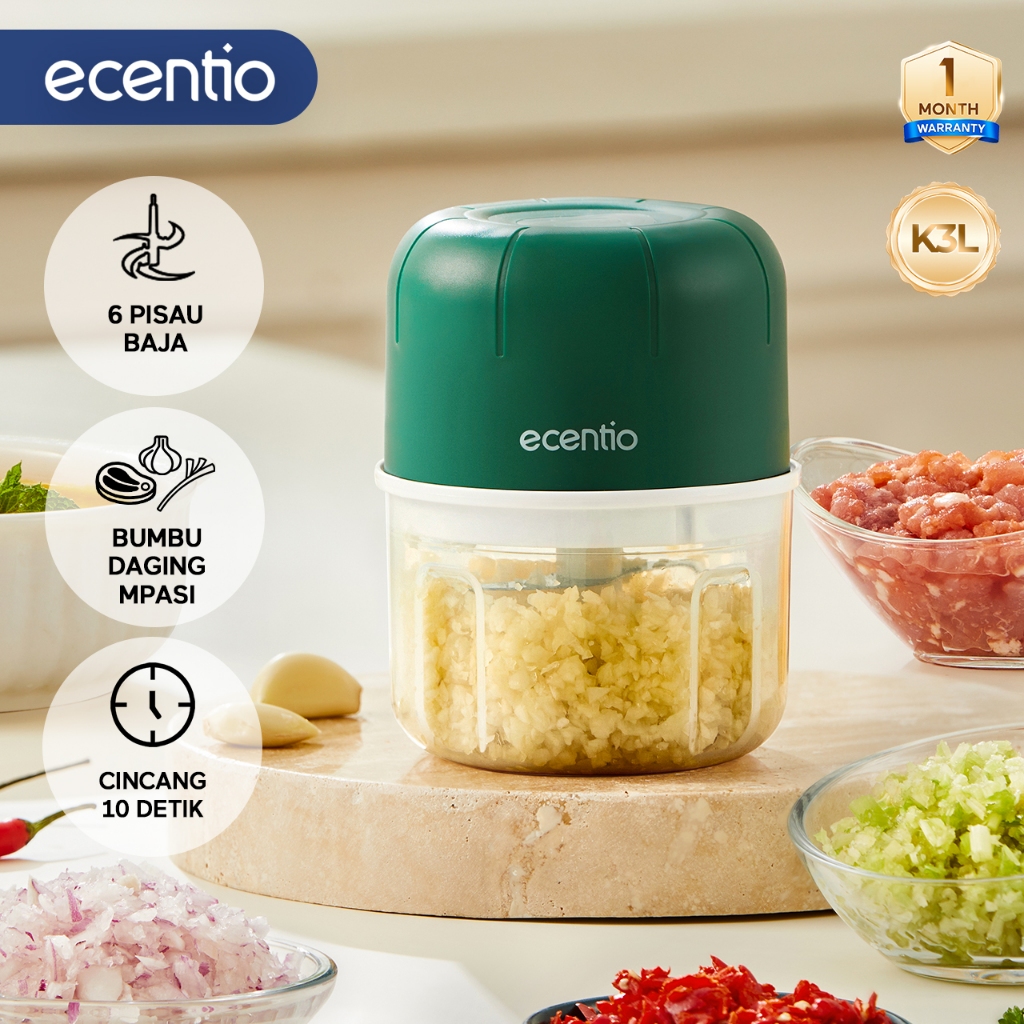 Jual ecentio Mini Chopper Blender Portable 6 Pisau 250ml Food Grade ...