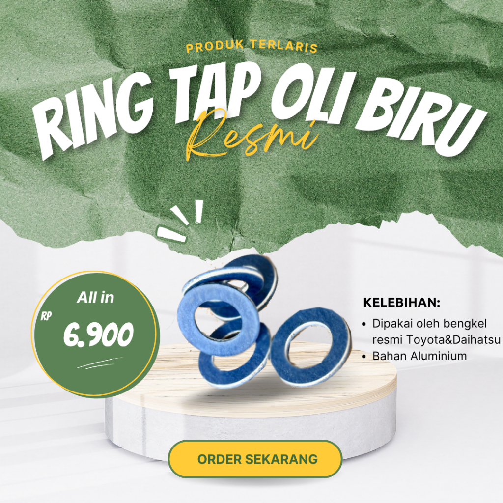 Jual Resmi Ring Tap Oli Biru Paking Baut Oli Standar Daihatsu Toyota ...
