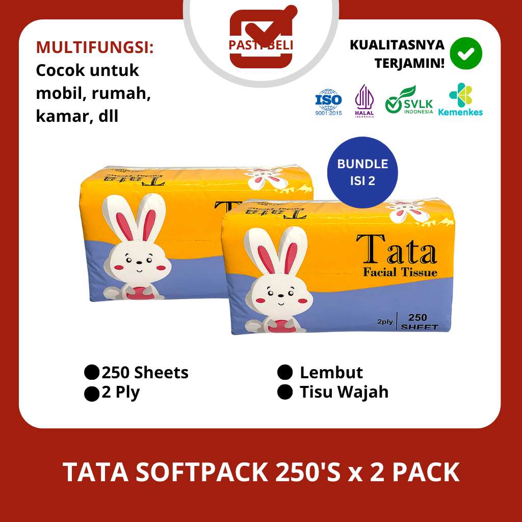 Jual Tata Tissue 250 sheets 2 ply halus lembut PAKET ISI 2 | Shopee ...