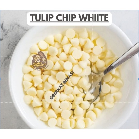 Jual TULIP CHIP WHITE 250 GR REPACK / CHOCO CHIP WHITE / CHIP KEMASAN ...