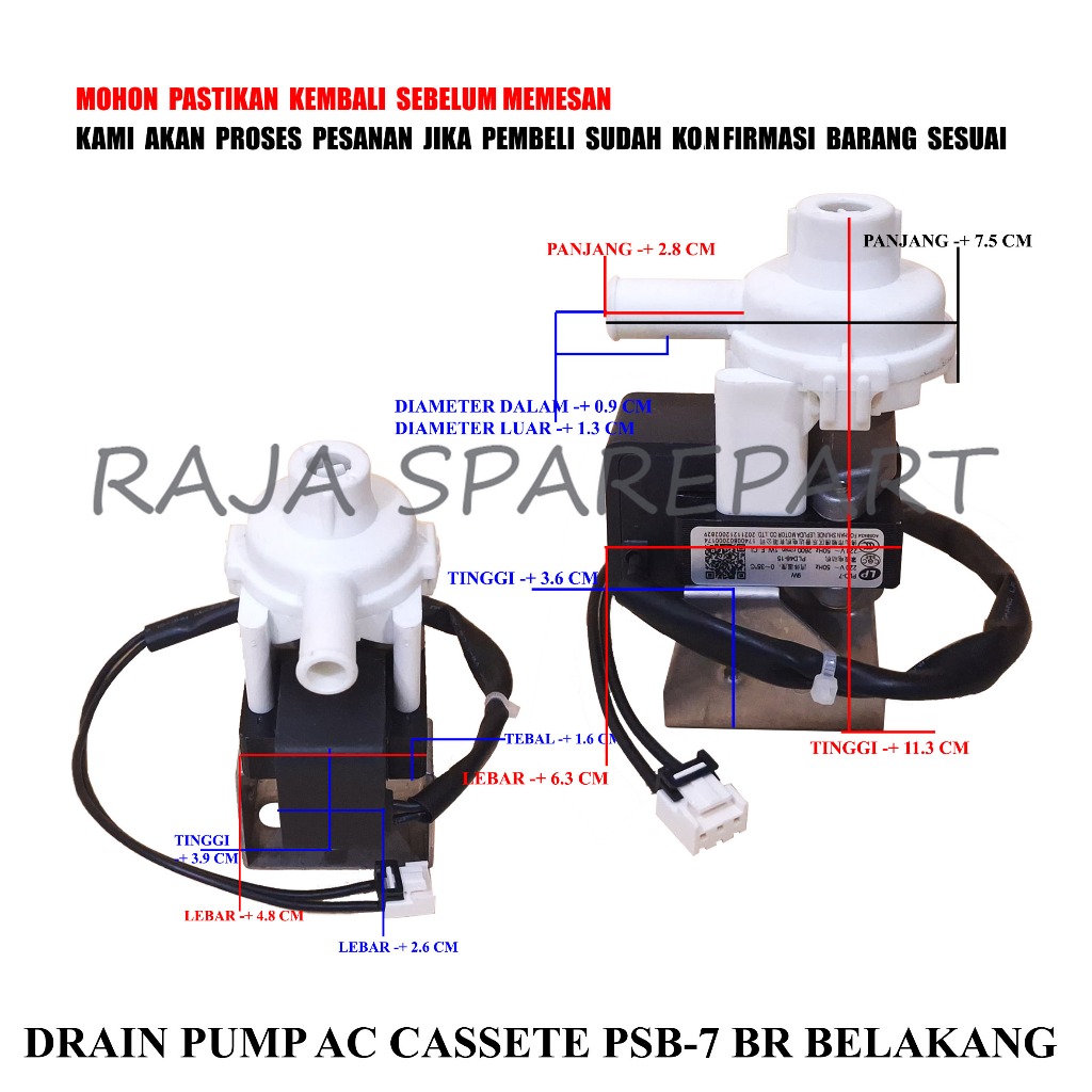 Jual DPAC7B DRAIN PUMP / DRAIN PUMP AC CASSETE PSB-7 BR BELAKANG ...