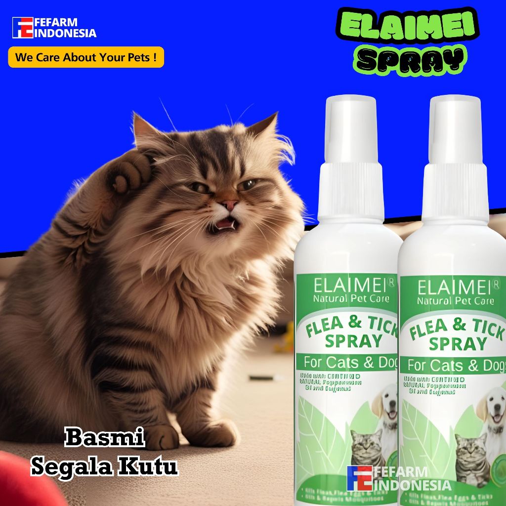 Jual Obat Kutu Kucing Anjing Semprot Spray Ampuh Herbal Aman Terjilat ...