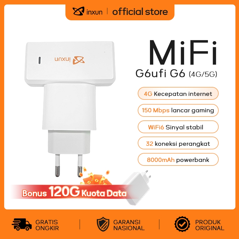 Jual COD MODEM G6 PocketWifi with Bonus 120GB and Charger 4G Mifi LTE ...