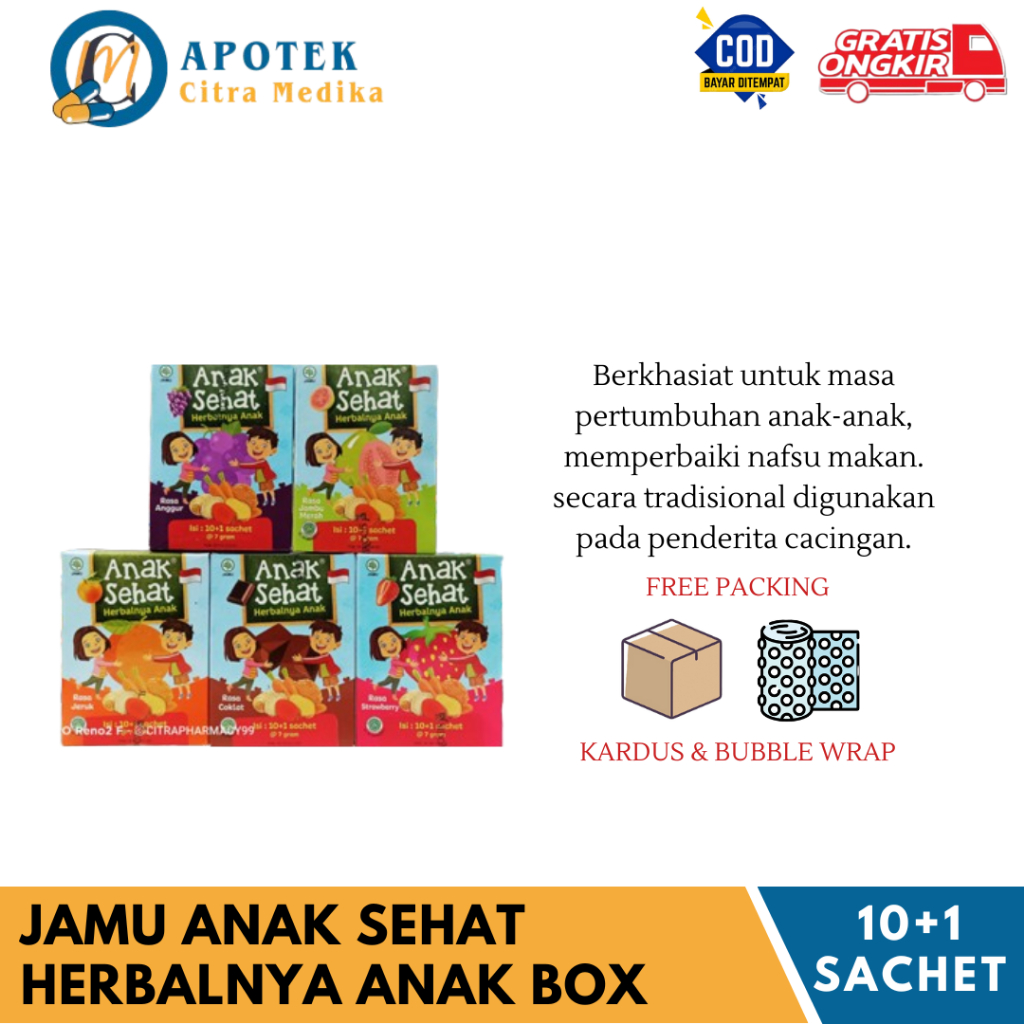 Jual JAMU ANAK SEHAT HERBALNYA ANAK (1 KOTAK ISI 10+1 SACHET ...