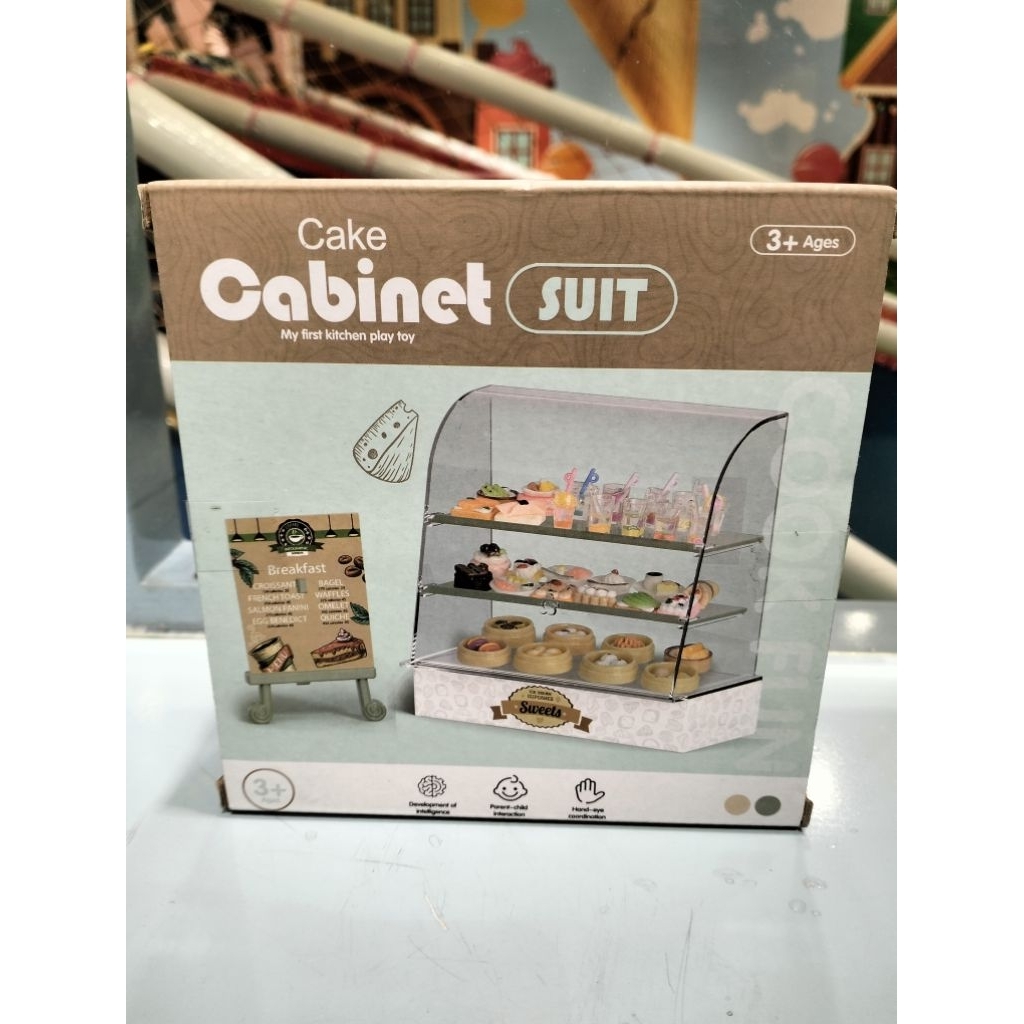 Jual kitchen toys cabinet cake mainan anak perempuan etalase toko roti ...