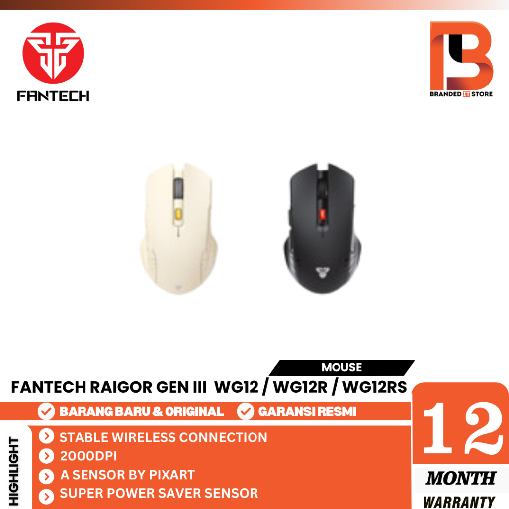 Jual FANTECH RAIGOR GEN III WG12 / WG12R / WG12RS WIRELESS Gaming Mouse | Shopee Indonesia