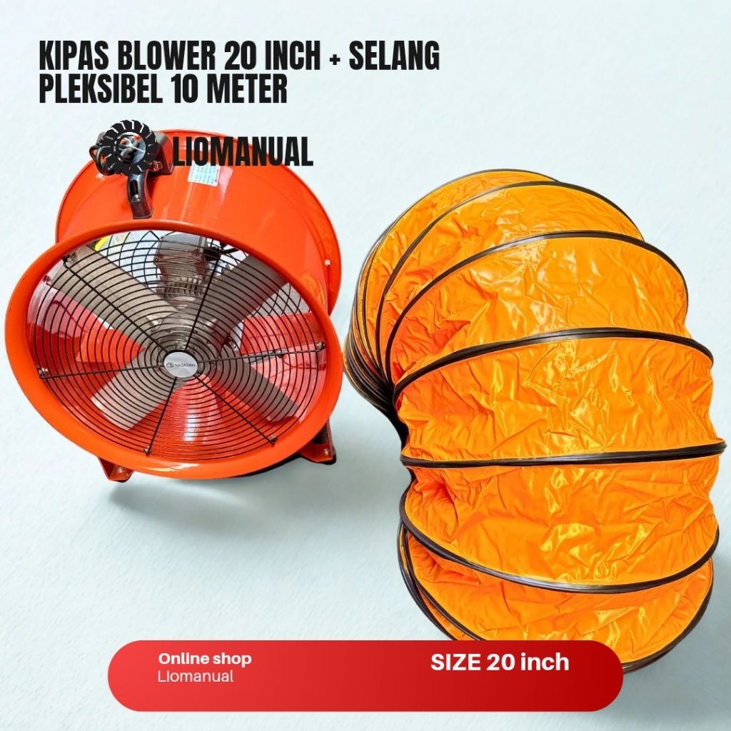 Jual kipas blower 20 inch blower exhaust fan portable ventilator selang ...