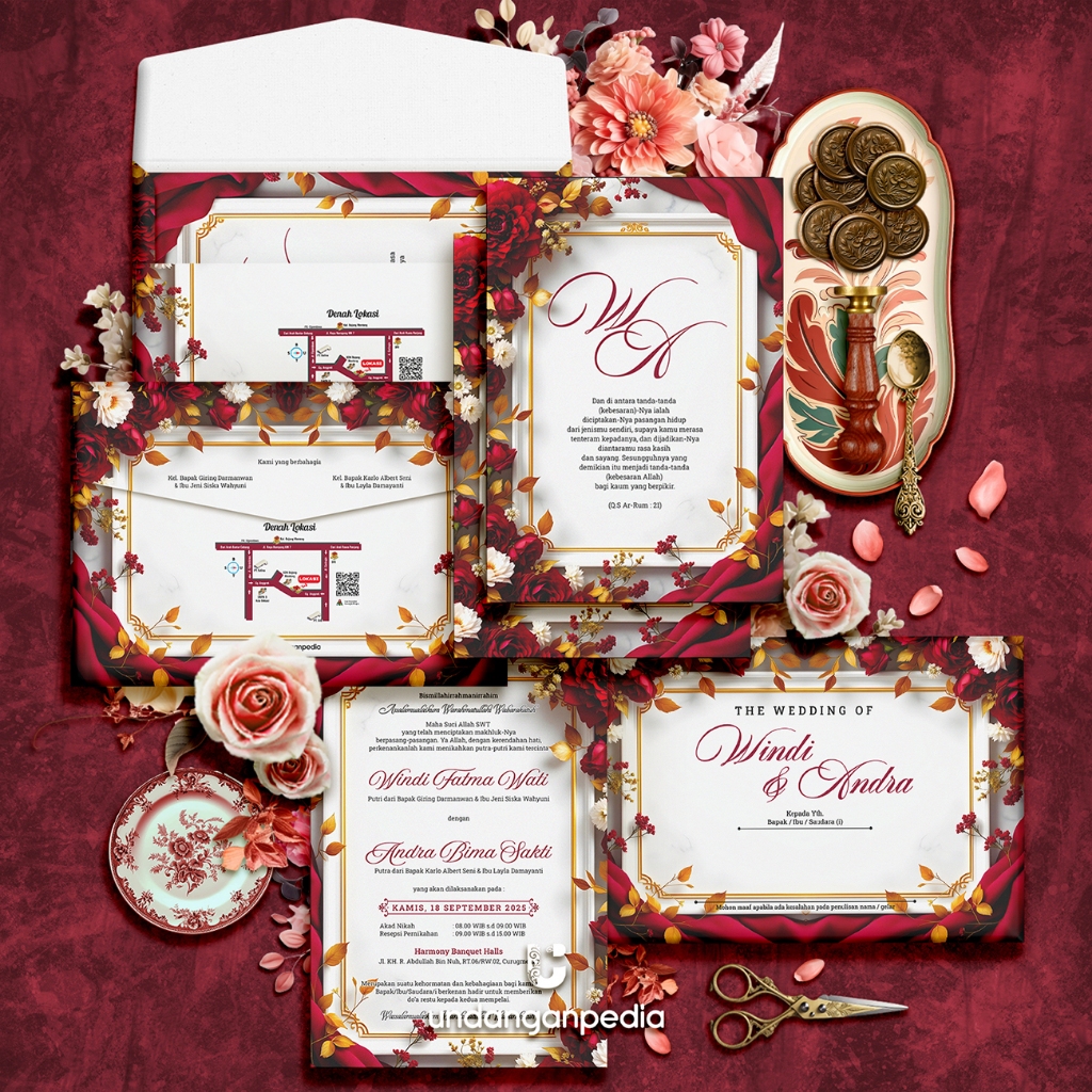 Jual HARDCOVER BURGUNDY LANDSCAPE + AMPLOP . FREE WEBSITE INVITATION ...