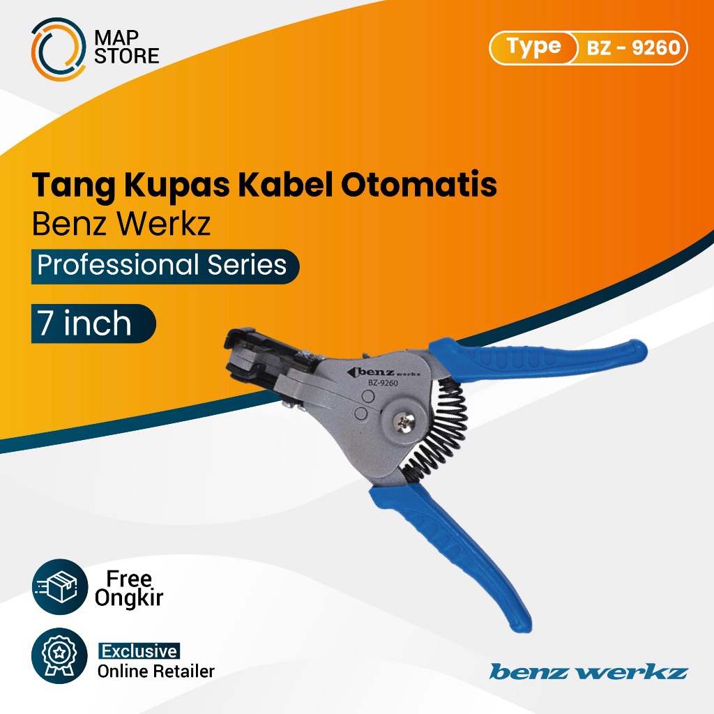 Jual Tang Kupas Kabel Otomatis 7 Inch / Wire Stripper Tool by BENZ ...