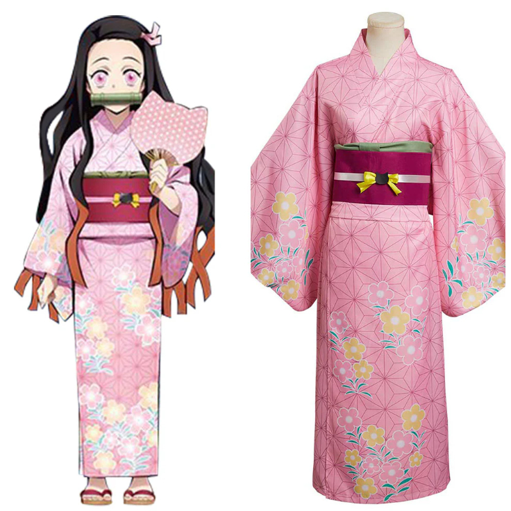 Jual [QTakasi] YUKATA KIMONO NEZUKO KIMETSU NO YAIBA SPRING SUMMER ...
