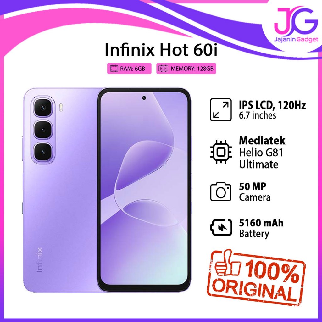 Jual Infinix Hot 60i 6/128GB Garansi Resmi Indonesia | Shopee Indonesia
