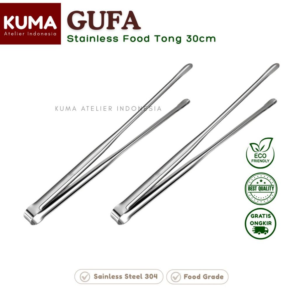 Jual KUMA Gufa Penjepit Makanan Stainless Steel 30,5cm Food Tong ...