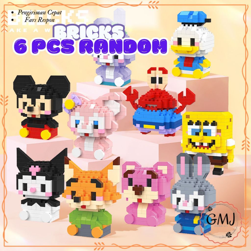 Jual GMJ Isi 6Pcs DIY Nano Block Karakter Kartun Bricks Mainan Puzzle Edukasi Anak | Shopee ...