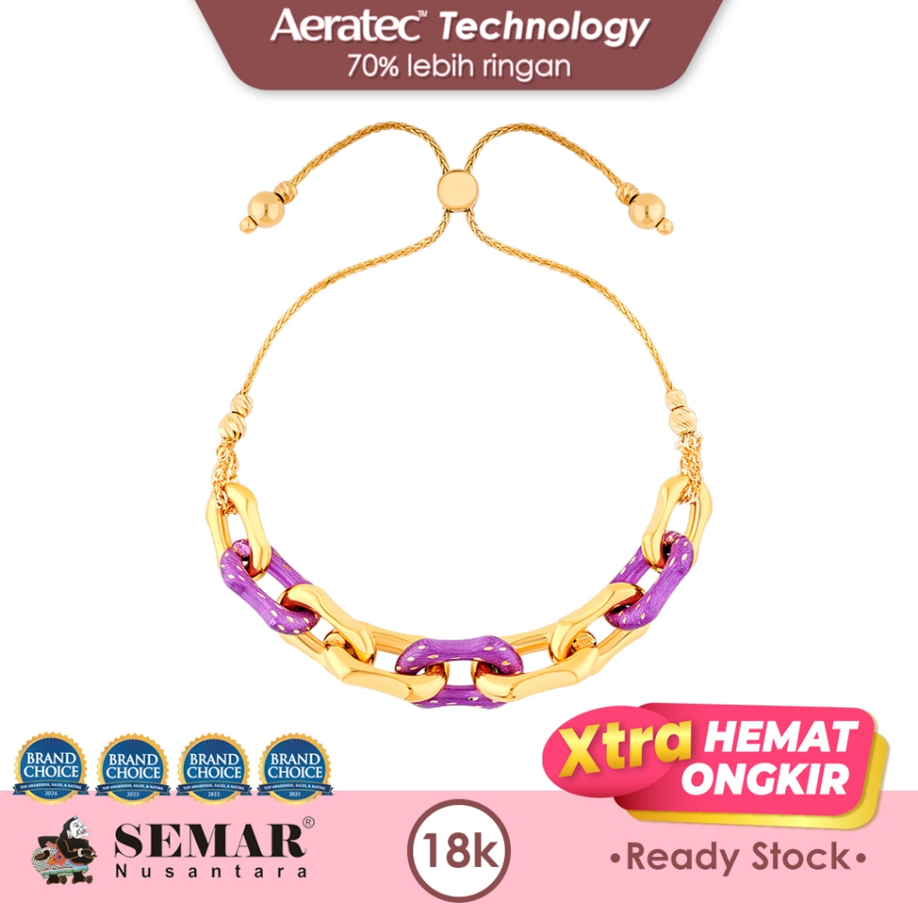 Jual Gelang Emas MonAmore Catena Purple Oval Chain Bracelet Collection ...
