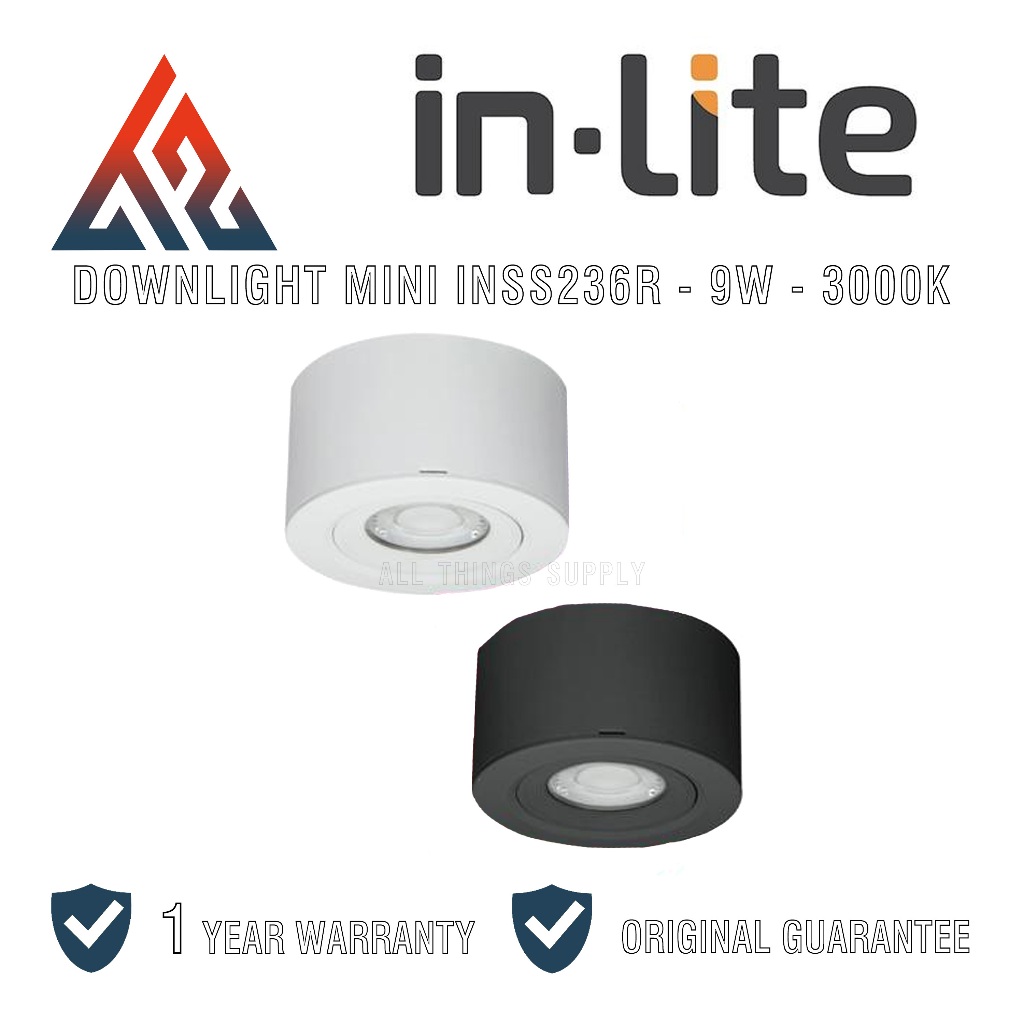 Jual Inlite INSS236R LED Lampu Mini Downlight Bulat Putih / Hitam 9W ...