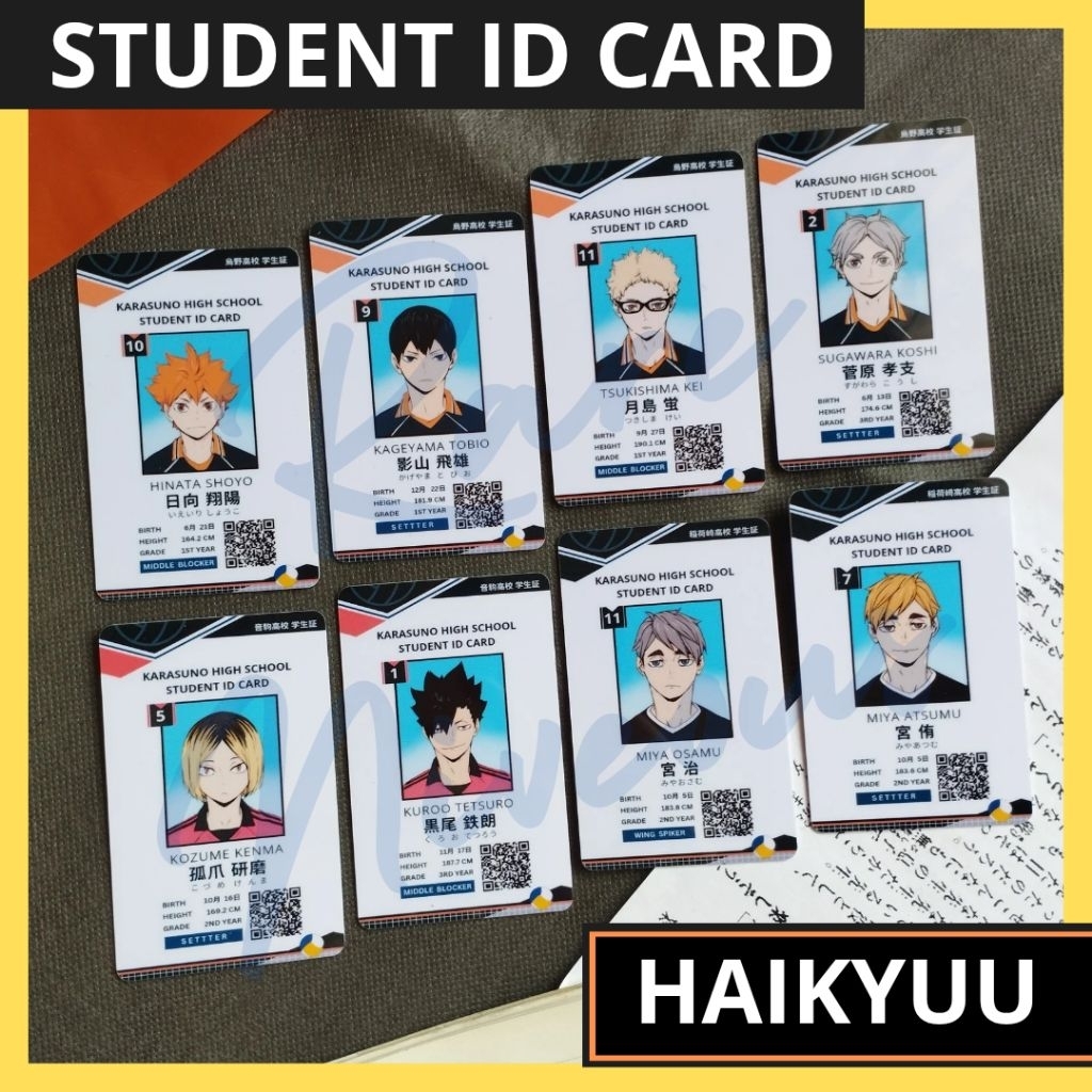 Jual Fanmerch HAIKYUU Student ID CARD anime Hinata Kageyama Kenma ...
