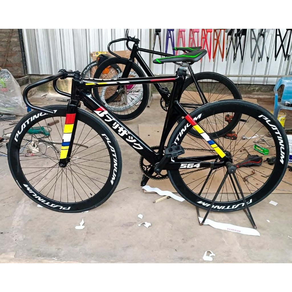 Jual Sepeda fixie Look pelangi decal tulisan jepang | Shopee Indonesia